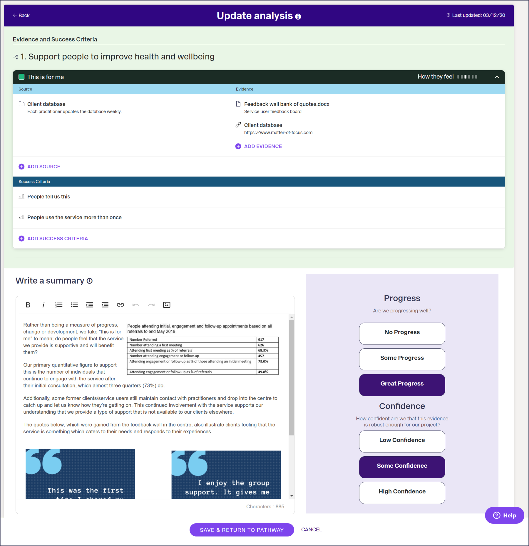 Track your progress and impact in OutNav - Matter of Focus Track your progress and impact in OutNav - Matter of Focus